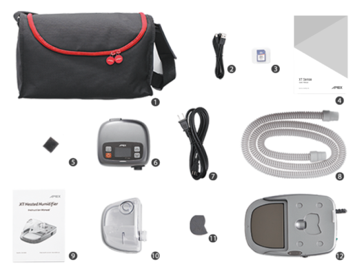 APEX Medical XT Auto Home & Travel CPAP Machine with Humidifier and SD ...